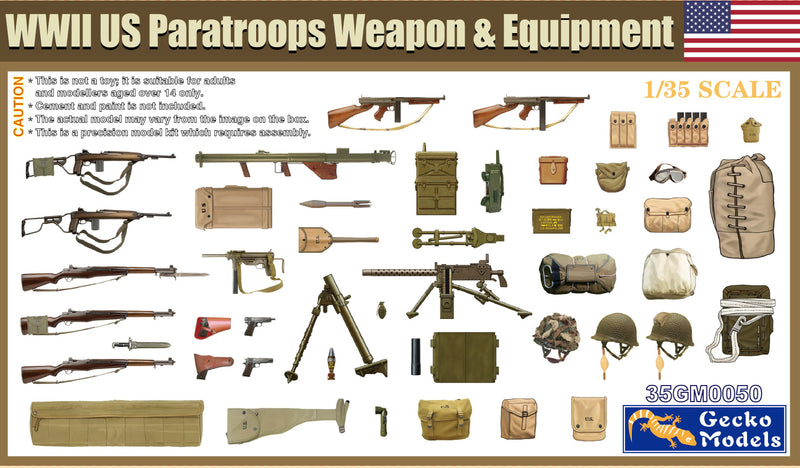 Gecko 1/35 WWII US Paratroops Weapon & Equipment - Hobby Sense