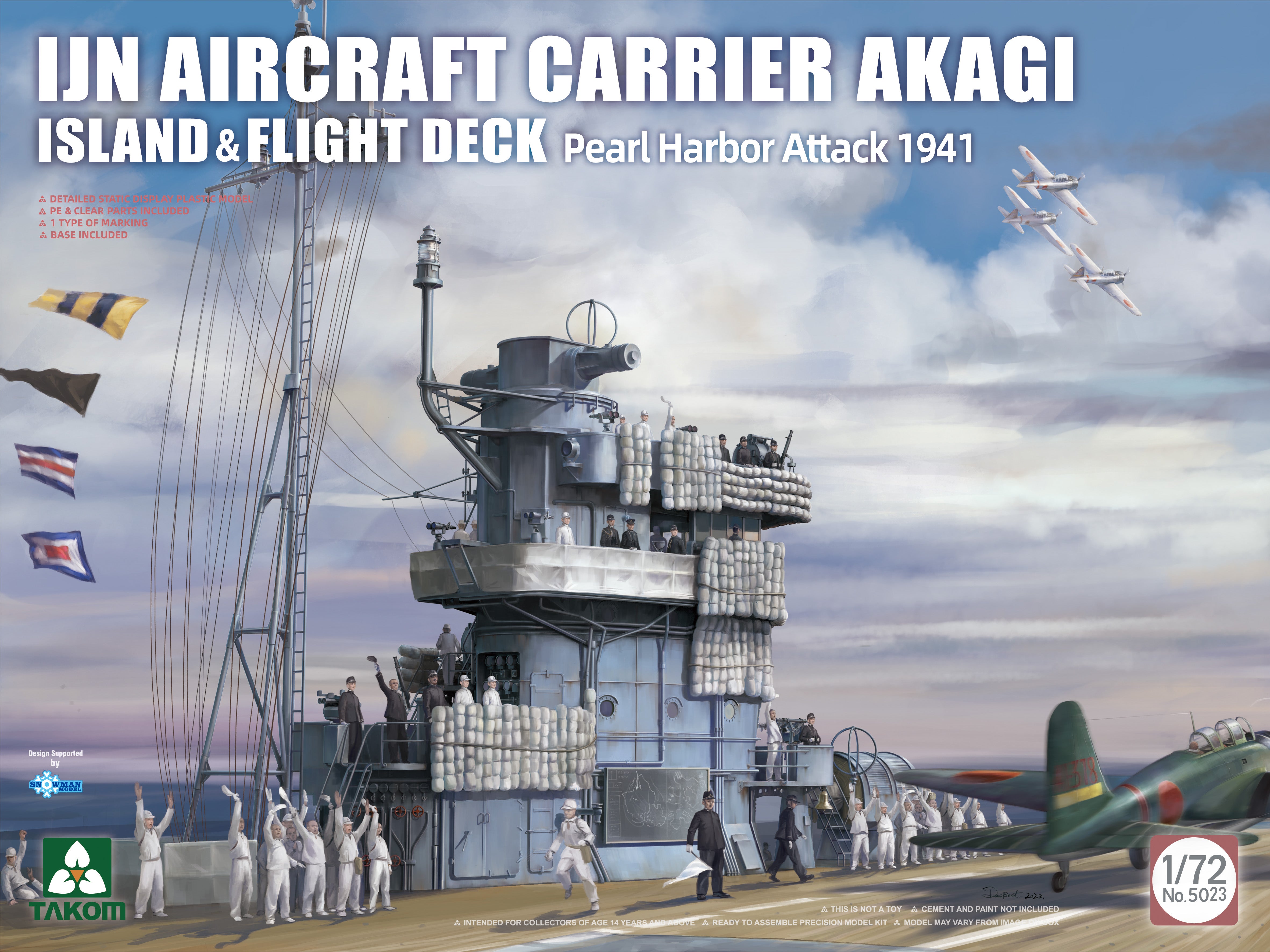 1/72 IJN Aircraft Carrier Akagi Island and Flight Deck, Pearl Harbor A ...