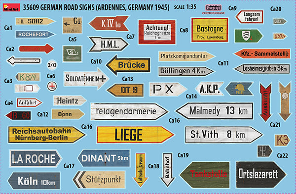 1/35 German Road Signs WW2 Ardennes, Germany 1945 | Hobby Sense