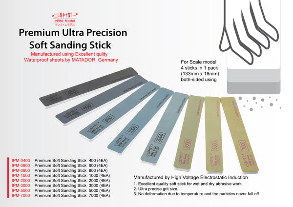 Infini Premium Ultra Precision Soft Sanding Sticks - Hobby Sense
